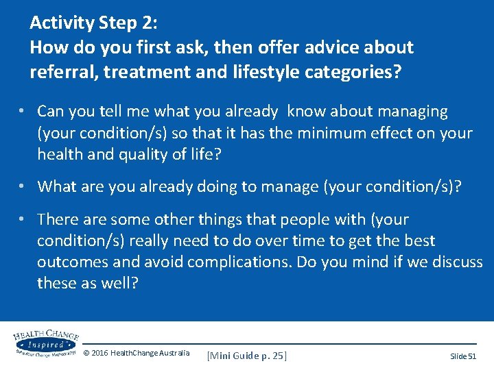 Introduction to Health Change Methodology How to get