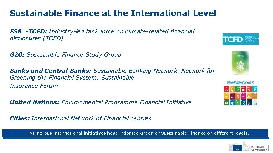 Sustainable finance EU Strategy on Sustainable Finance 2018