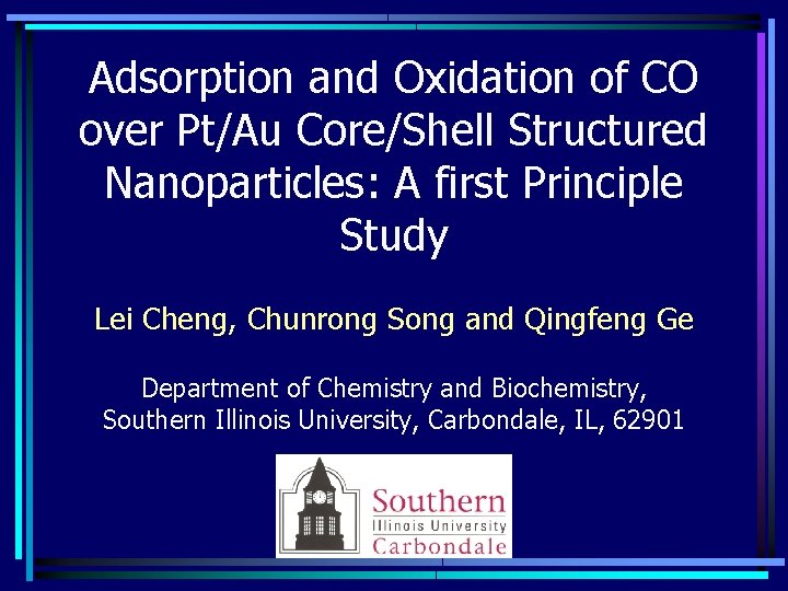Adsorption and Oxidation of CO over PtAu CoreShell