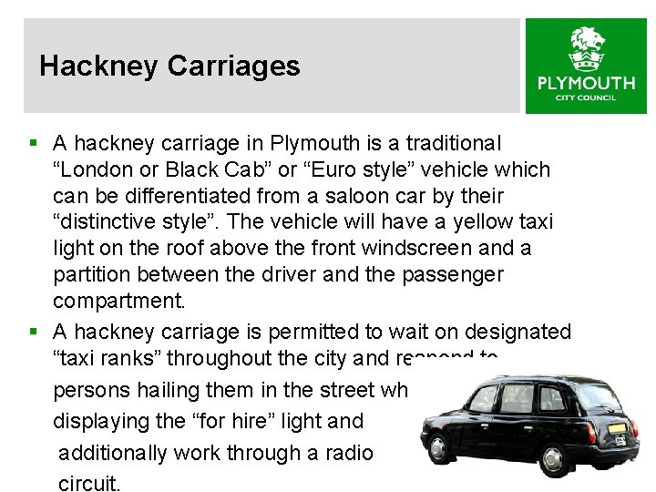Members Training An Introduction to Taxi Licensing RACHAEL