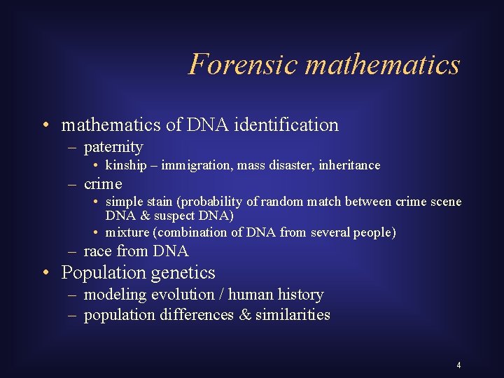 Adventures in Forensic Mathematics Charles Brenner Ph D