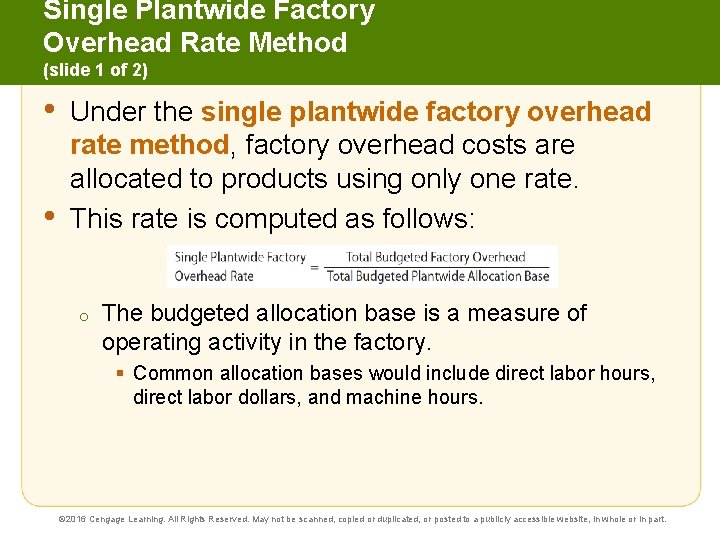 CHAPTER 11 Cost Allocation and ActivityBased Costing Warren