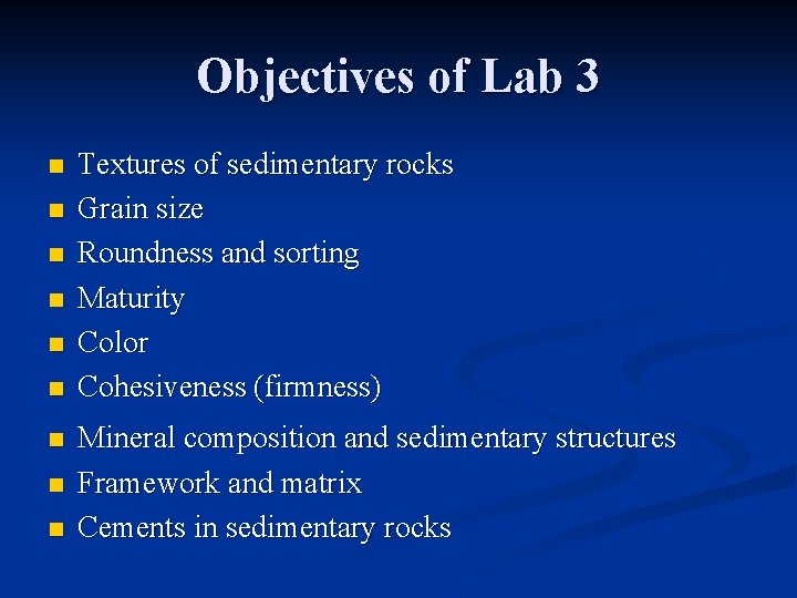 Sedimentary Petrology GEO 333 Lab 3 Clastic Sedimentary