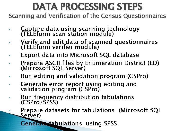 CENSUS DATA PROCESSING TRINIDAD AND TOBAGO 27 th