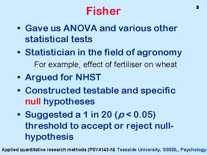 1 Statistical power Learning outcomes Distinguish between different