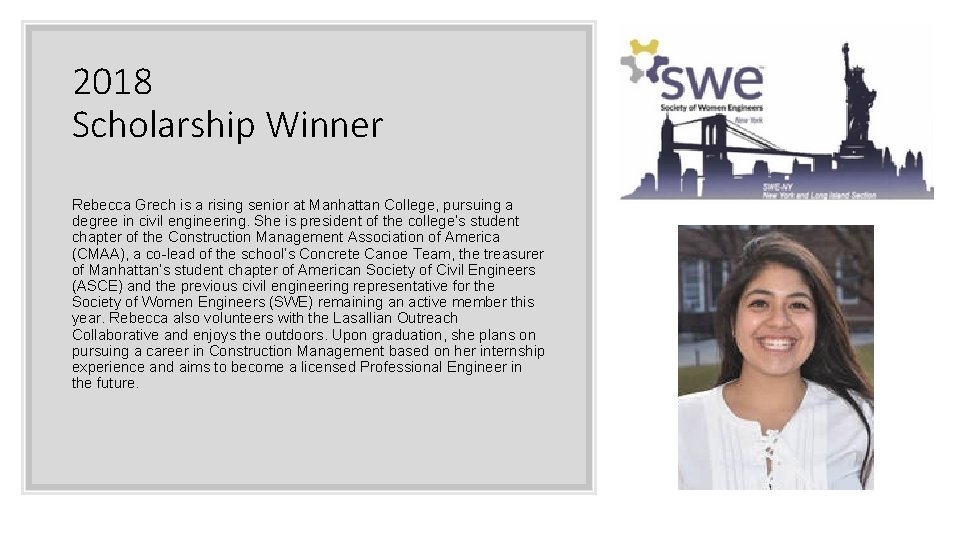 2018 Scholarship Winner Laurie Muok is incredibly honored