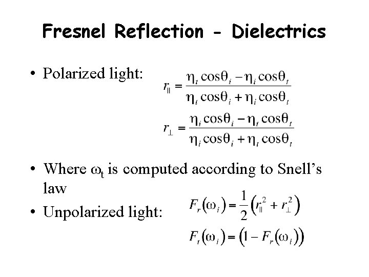 Fundamentals of Rendering Reflectance Functions Chapter 9 of