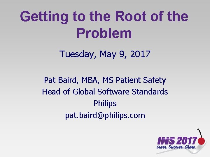 Getting to the Root of the Problem Tuesday