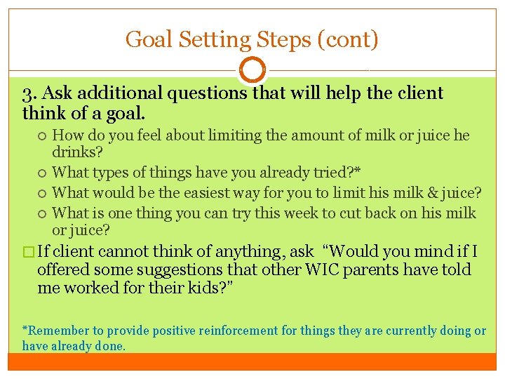 Goal Setting ITCA WIC JUNE 2014 Summary Learn