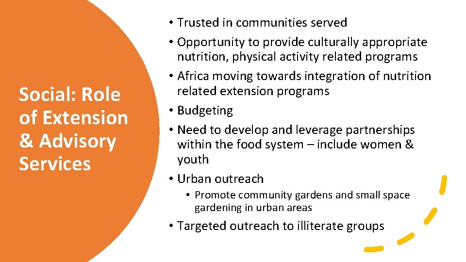 The role of agricultural extension and advisory in