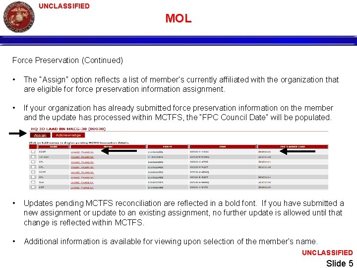 UNCLASSIFIED Force Preservation Council FPC Risk Assessment Information