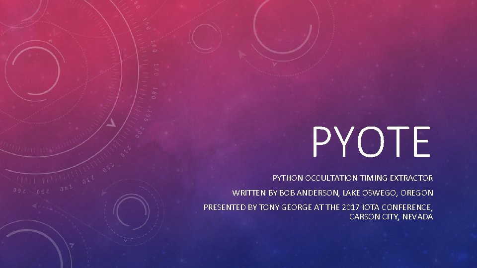 PYOTE PYTHON OCCULTATION TIMING EXTRACTOR WRITTEN BY BOB