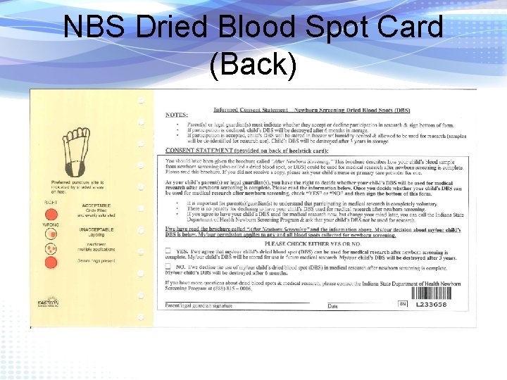 Indiana State Dept of Health Newborn Screening Refreshers