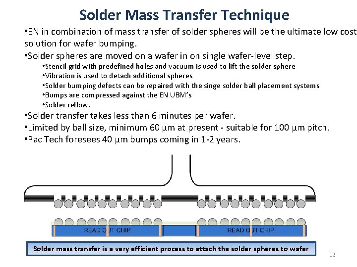 LOW COST AND LOW MASS BUMP BONDING SAMI
