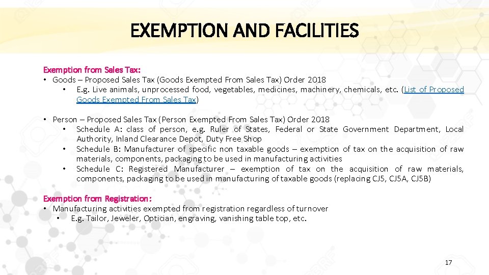 SST IMPLEMENTATION BRIEFING SESSION SALES TAX IMPLEMENTATION MODEL