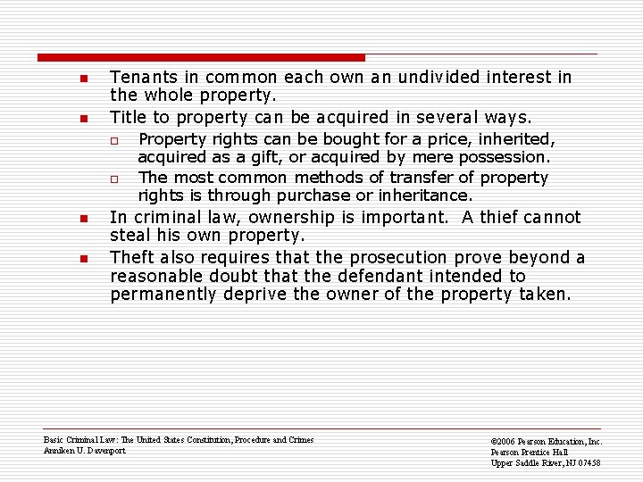 Basic Criminal Law The United States Constitution Procedure