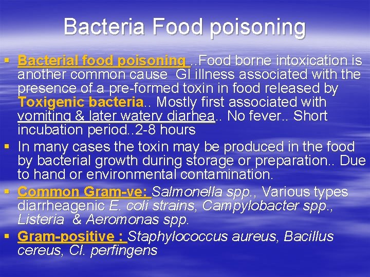 Bacterial Gastrointestinal Infection 2 Year Medical Students Prof