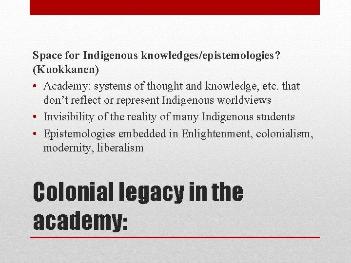Education What knowledge for what nations Colonial legacy