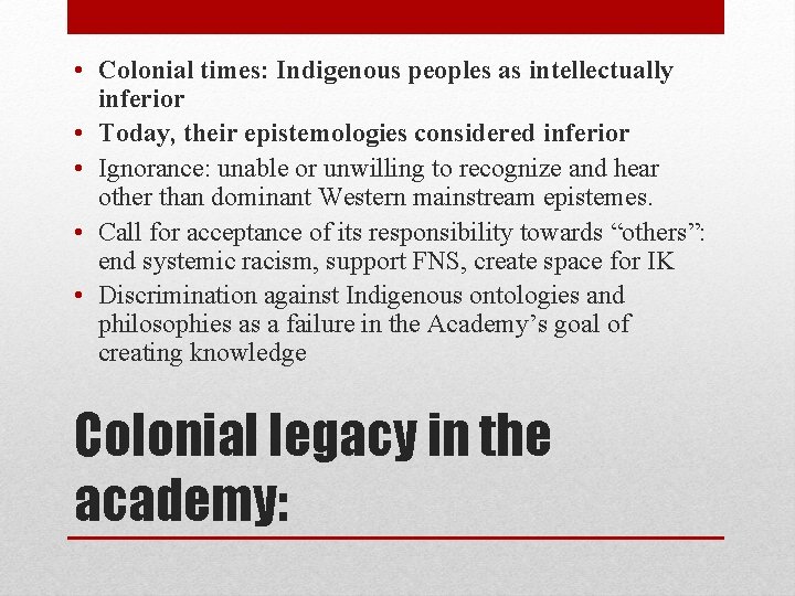 Education What knowledge for what nations Colonial legacy