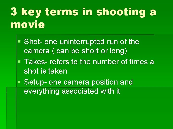 Cinematography Process of capturing moving images on film