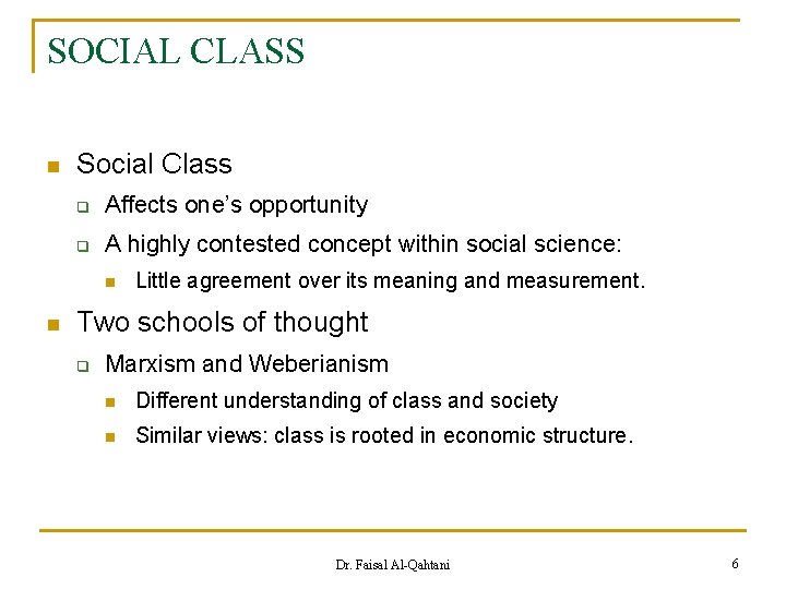 IDENTITY INEQUALITY AND SOCIAL CLASS Chapter 3 Dr