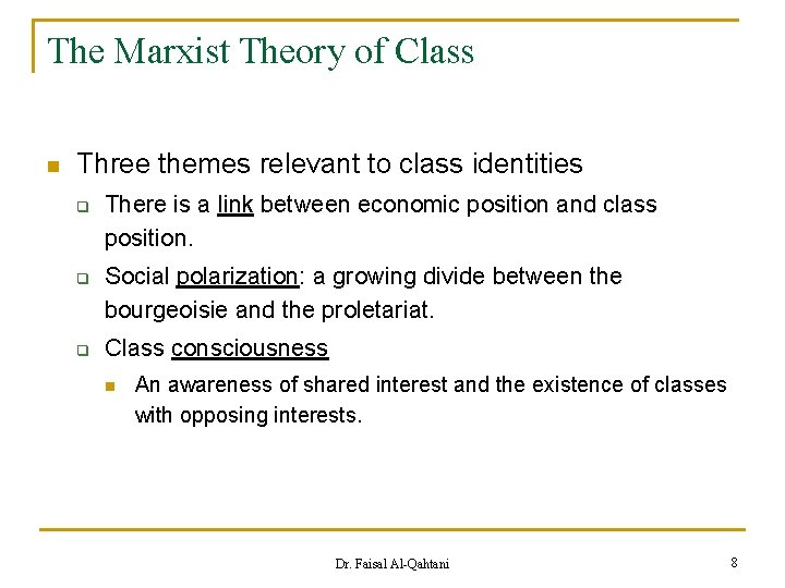 IDENTITY INEQUALITY AND SOCIAL CLASS Chapter 3 Dr