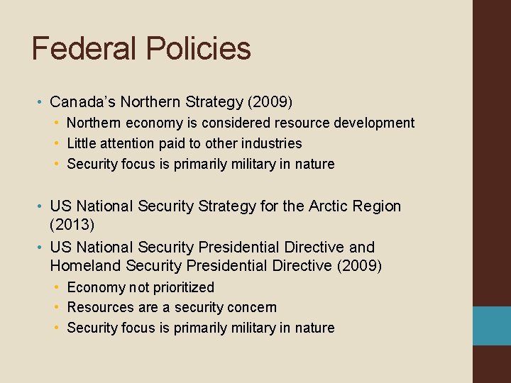 National Border Management Policies and their Effect on