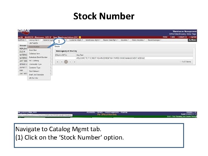 Stock Number Defense Property Accountability System DPAS Warehousing