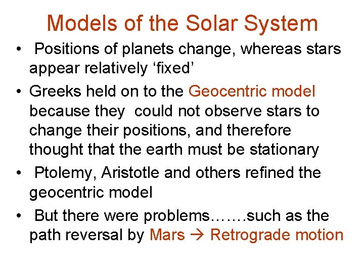 Models of the Solar System Positions of planets