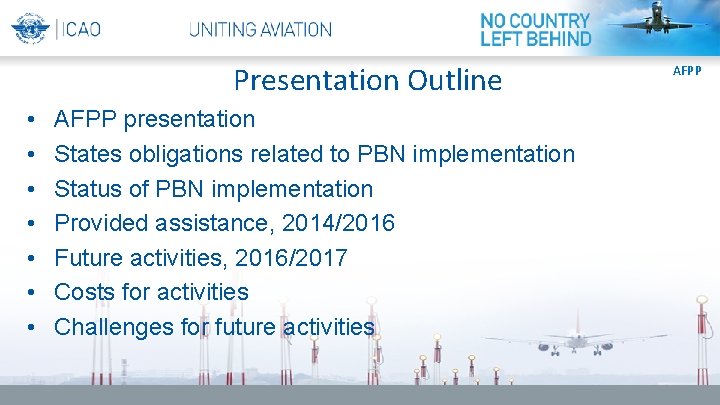 African Flight Procedure Programme Assistance AFPP States obligations