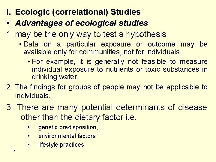 Nutritional epidemiology CHS 269 Lecture NO 2 Studies