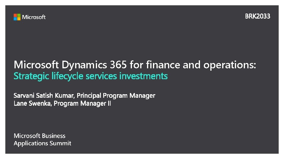 Microsoft Dynamics 365 for finance and operations What