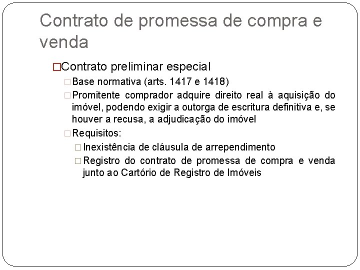 Contrato de promessa de compra e venda e
