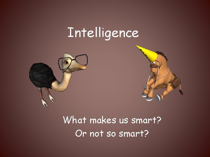 Intelligence What makes us smart Or not so