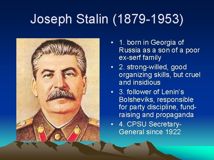 USSR under Stalin 1927 53 Joseph Stalin 1879
