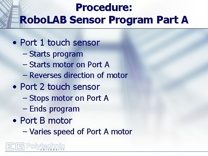 Laboratory 7 Sensors Overview Objective Background Materials Procedure