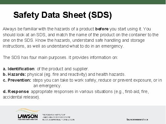 Chemical Safety Module Working Safely With Chemicals Lawson