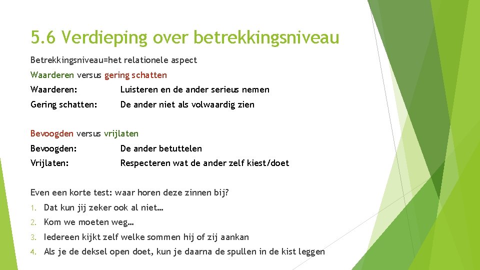 Gesprekstechnieken Periode 1 les 4 Metacommunicatie 2 van