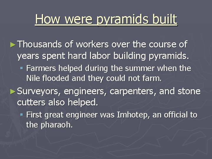Life in Ancient Egypt Chapter 5 Lesson 2