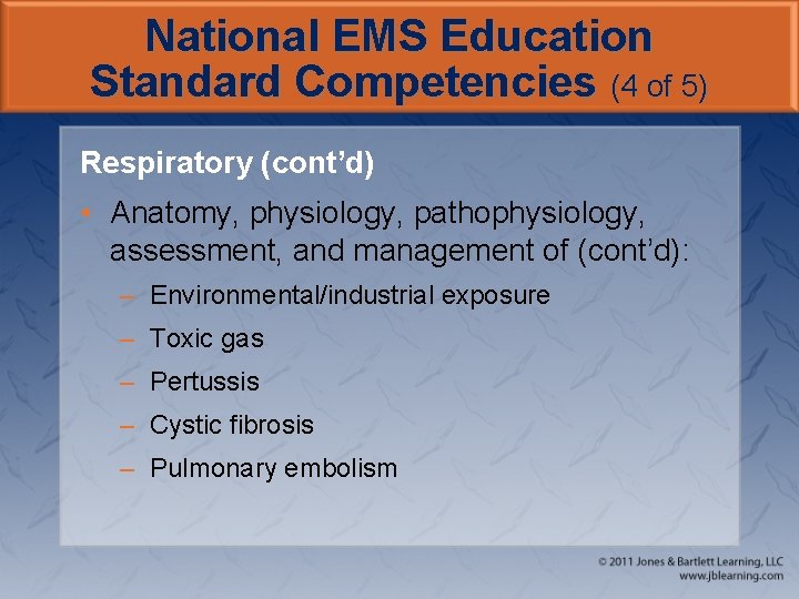 Chapter 13 Respiratory Emergencies National EMS Education Standard