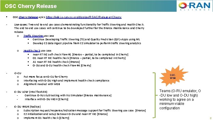 OSC Cherry Release ORAN Software Community 2020 06