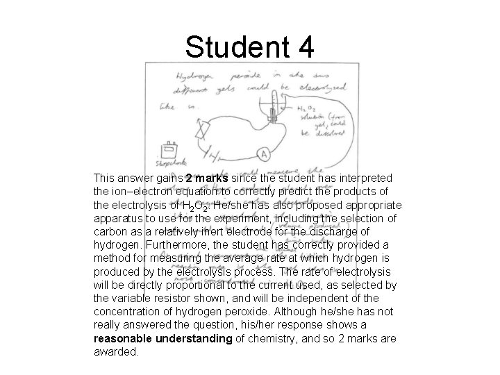 Higher Chemistry Open ended questions word quiz Marking