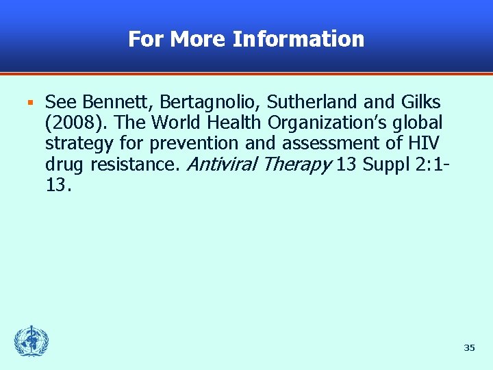 HIV Drug Resistance Training Module 1 Introduction to