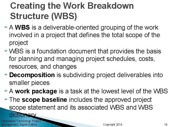 Chapter 5 Project Scope Management Information Technology Project