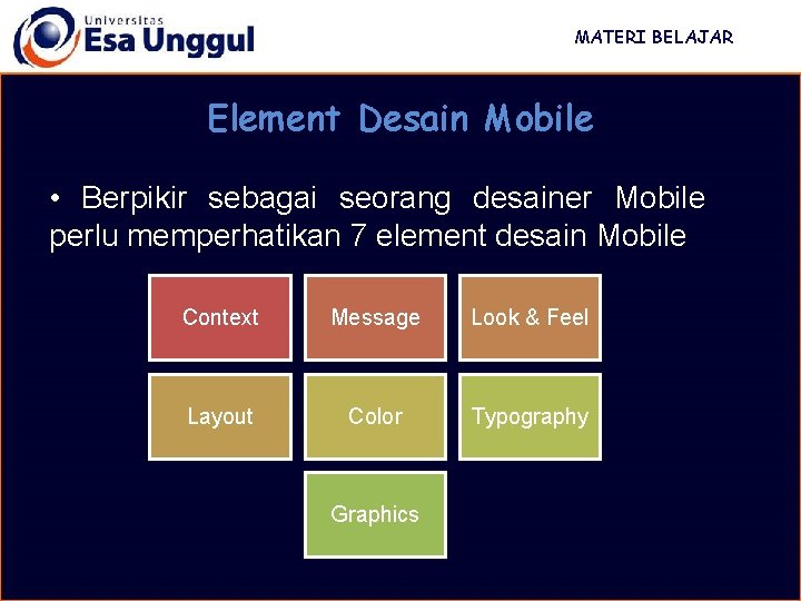 Materi 8 Desain Mobile Disusun Oleh Yulyani Arifin