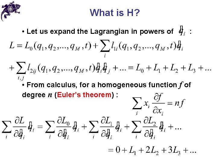 Variational Principles and Lagranges Equations Definitions Lagrangian ...