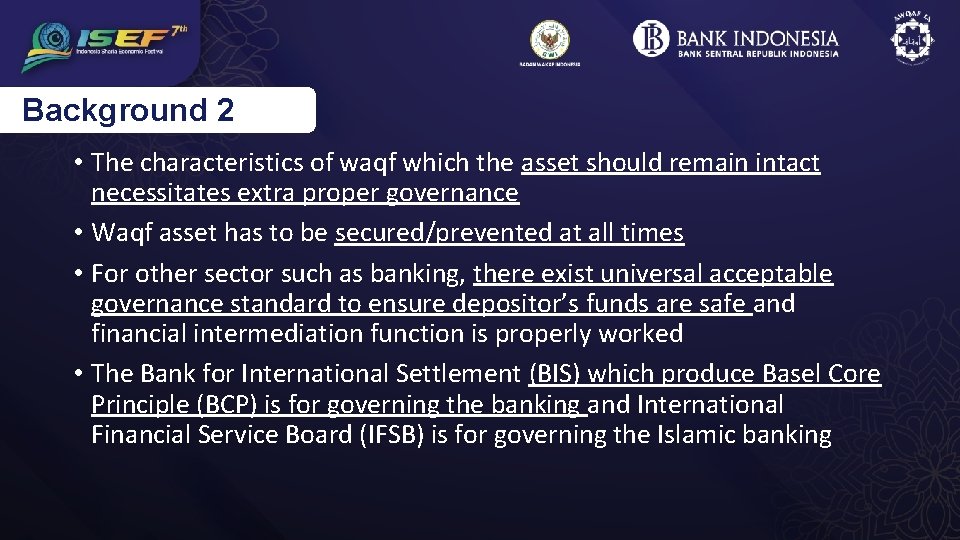Technical Notes Waqf Core Principles BACKGROUND AND DEVELOPMENT