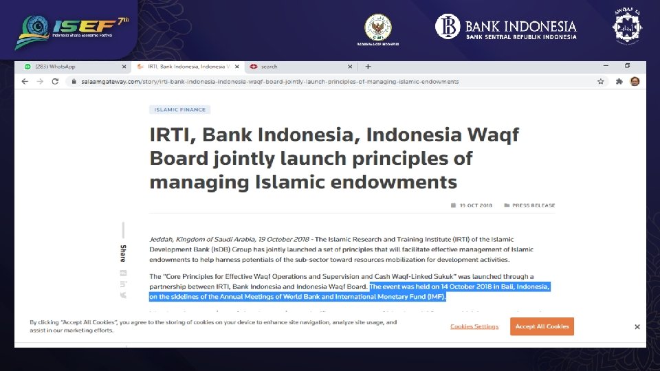 Technical Notes Waqf Core Principles BACKGROUND AND DEVELOPMENT