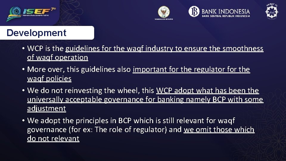 Technical Notes Waqf Core Principles BACKGROUND AND DEVELOPMENT