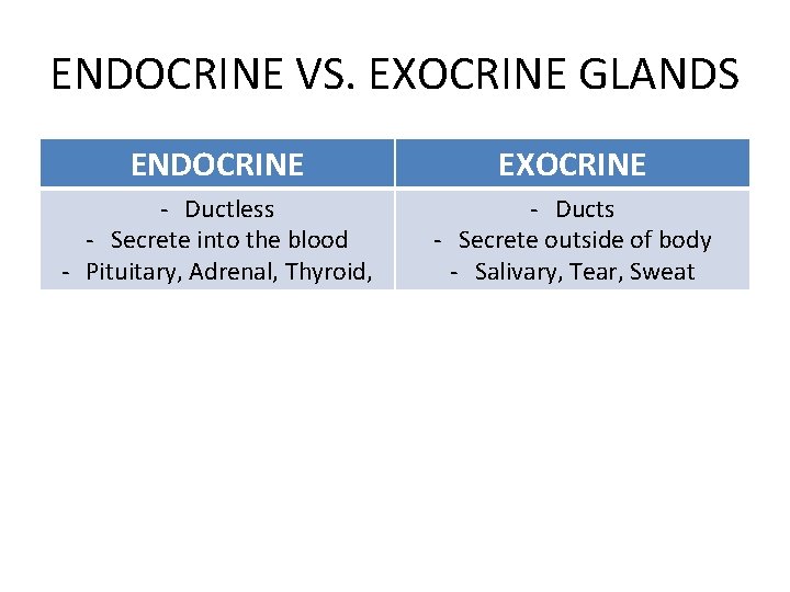 BIO 3201 Endocrine System Test Review ENDOCRINE SYSTEM